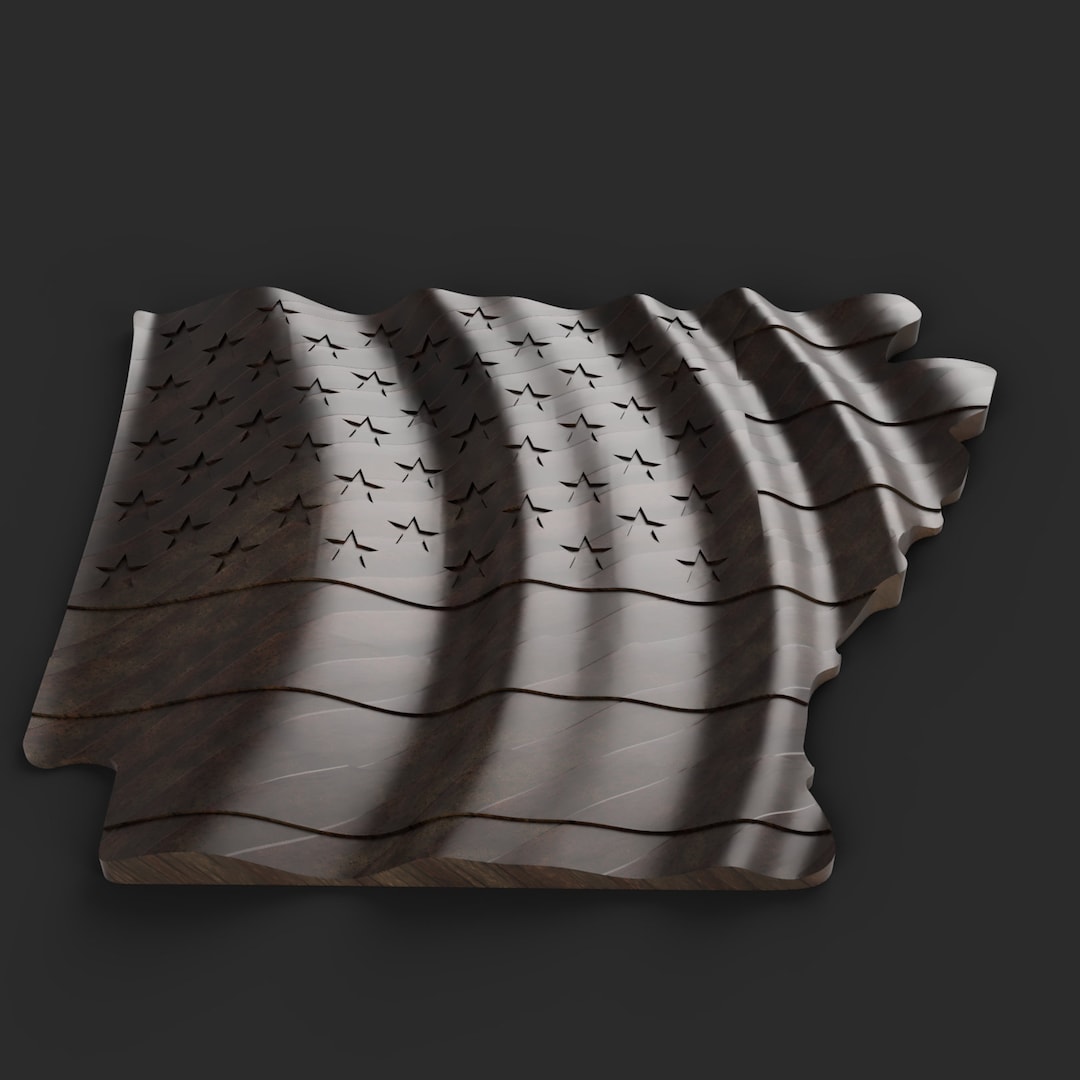 Arkansas - STL File - Wavy Flag - Wavy Union Stars - Etsy