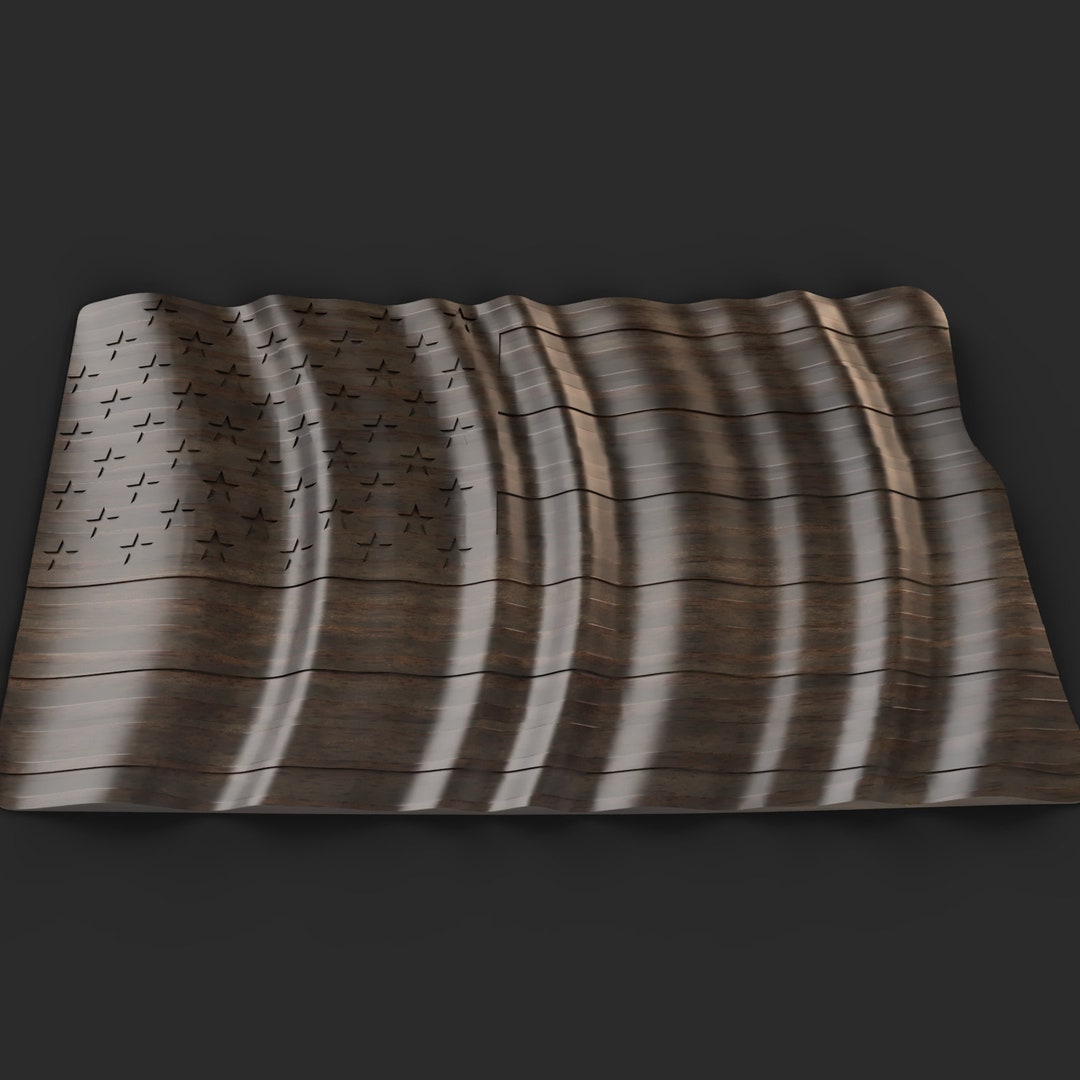 North Dakota - STL File - Wavy Flag - Wavy Union Stars - Etsy