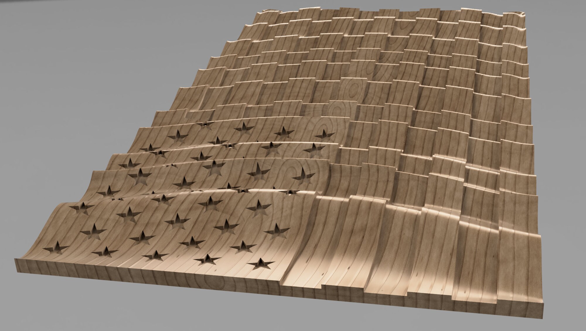 1in Wavy Flag - Wavy Union Stars - 3D STL File - Etsy