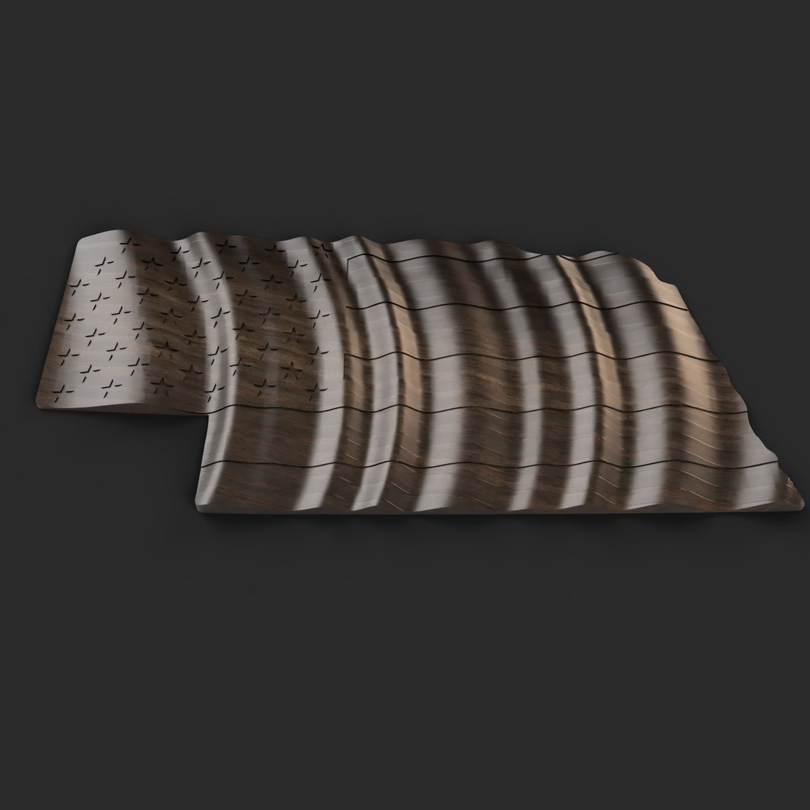 Nebraska STL File Wavy Flag Wavy Union Stars - Etsy