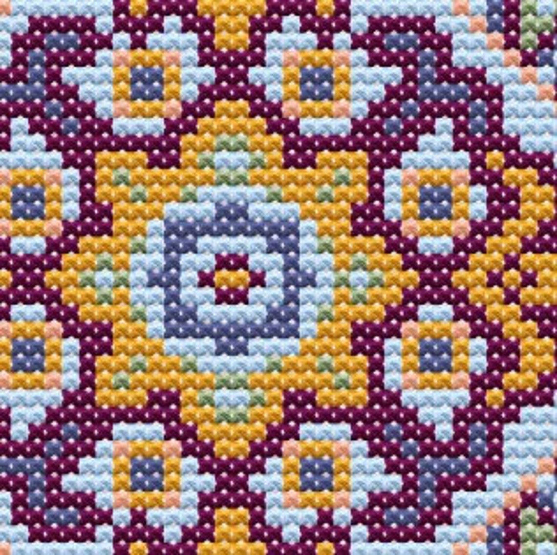 Samarkand Rug Cross Stich PDF Pattern Dolls House Miniature Carpet ...