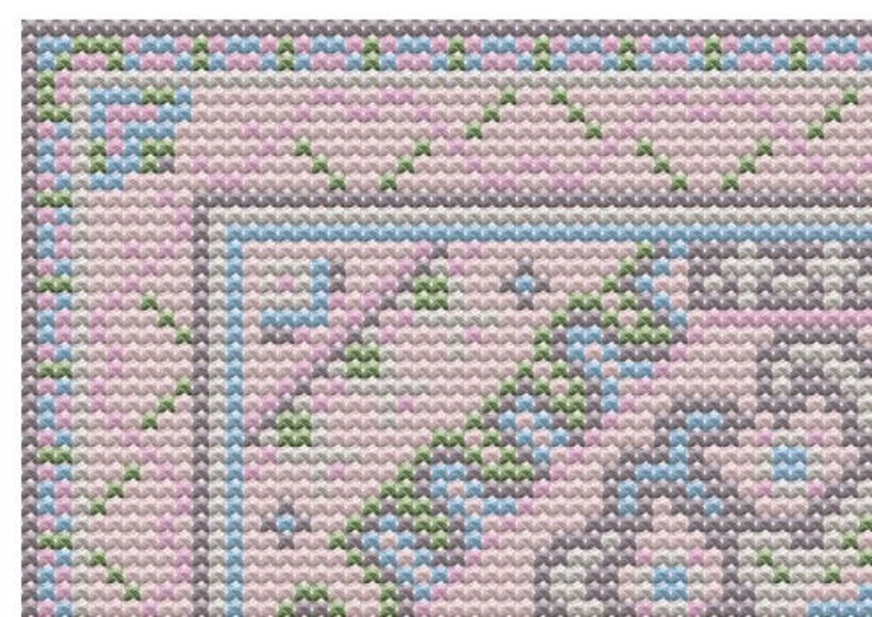 Samarkand Rug Cross Stich PDF Pattern Dolls House Miniature Carpet ...