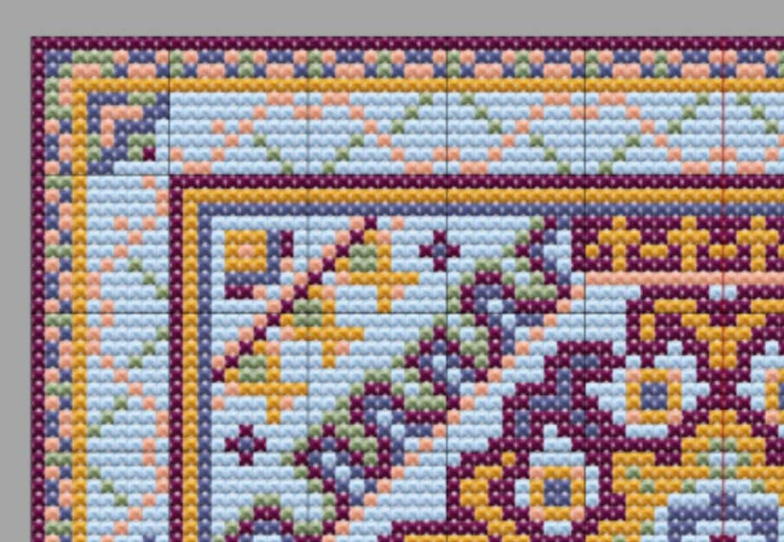 Samarkand Rug Cross Stich PDF Pattern Dolls House Miniature Carpet ...