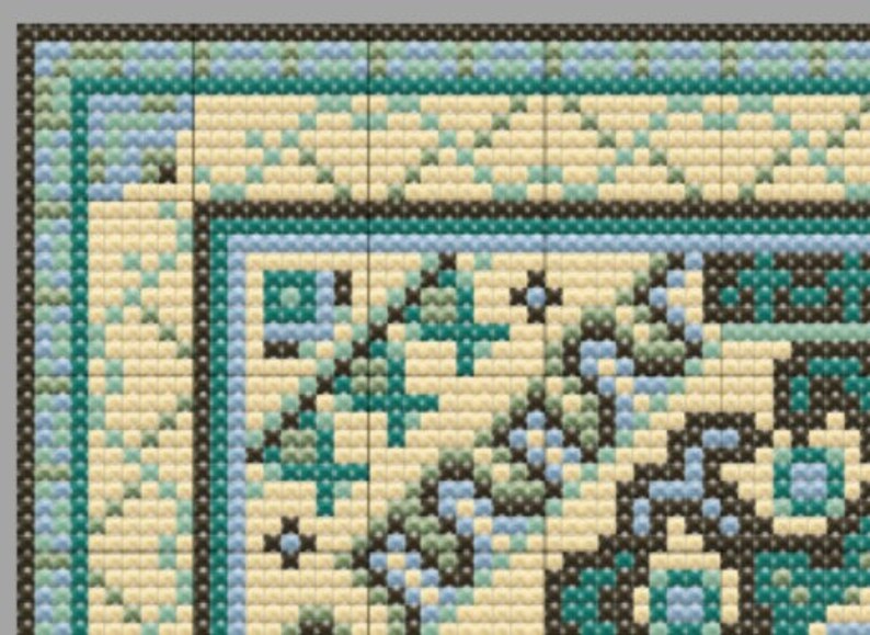 Samarkand Rug Cross Stich PDF Pattern Dolls House Miniature Carpet ...