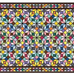 Geometric Rug Cross Stich PDF Pattern for Dolls House Miniature Carpet ...