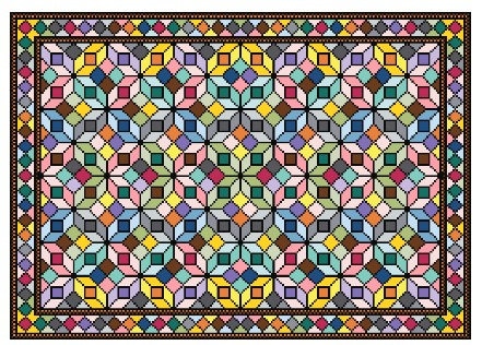 Geometric Rug Cross Stich PDF Pattern for Dolls House Miniature Carpet ...