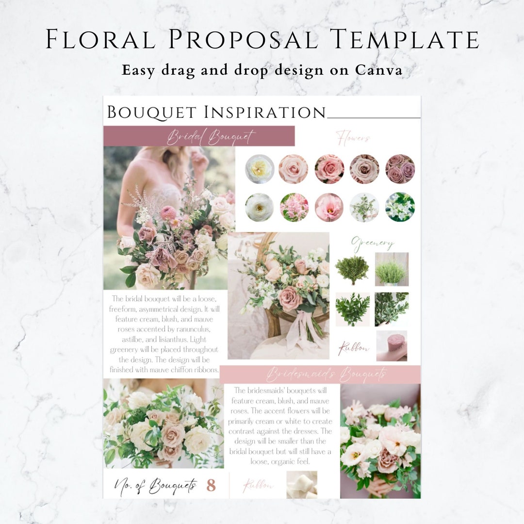Floral Proposal Template on Canva - Etsy