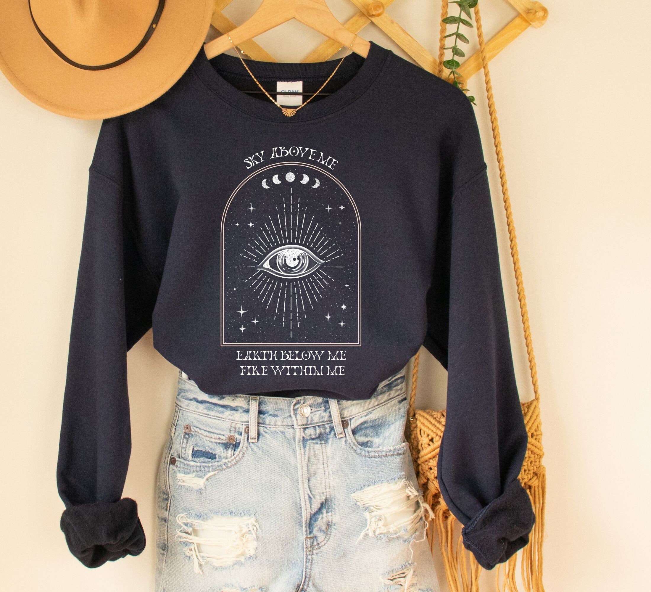 Boho Sweatshirt Esoteric Witch Shirt Bohemian Clothes - Etsy