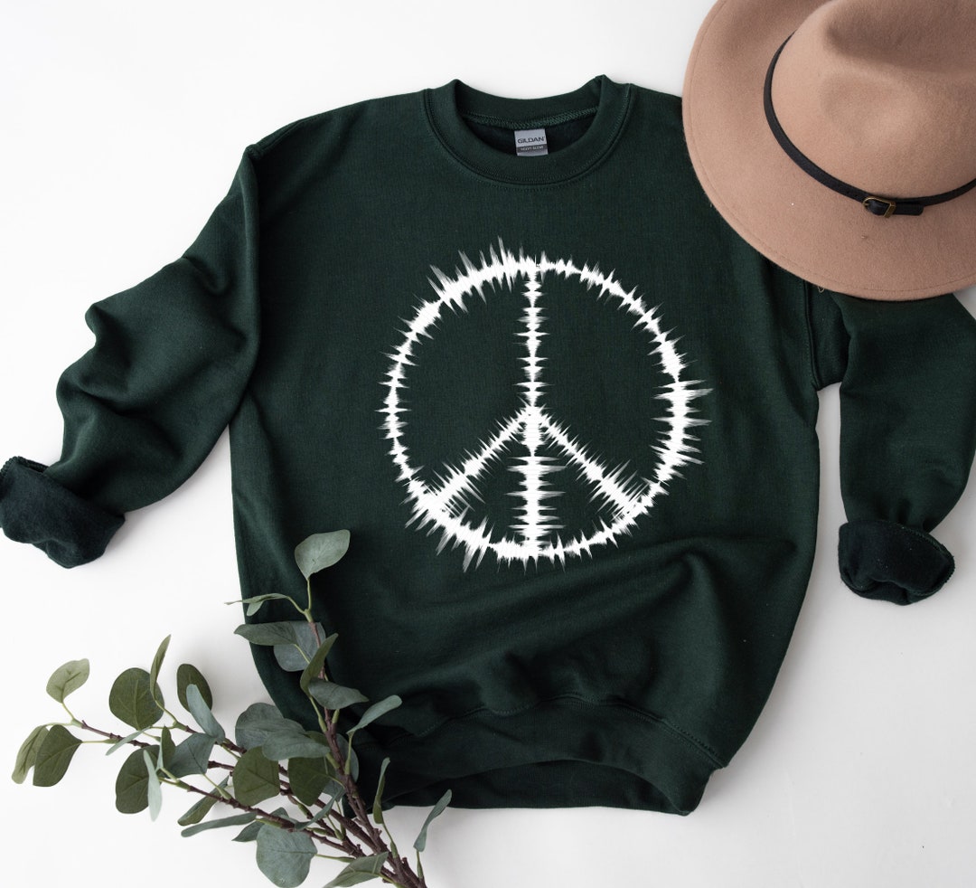 Peace Sign Sweatshirt, Hippie Pullover, Hippie Gift, Woodstock Party ...