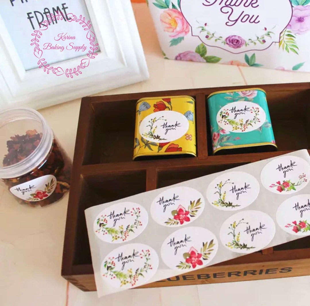 Thank You Sticker 4.3x 3.4cm for Business - Etsy