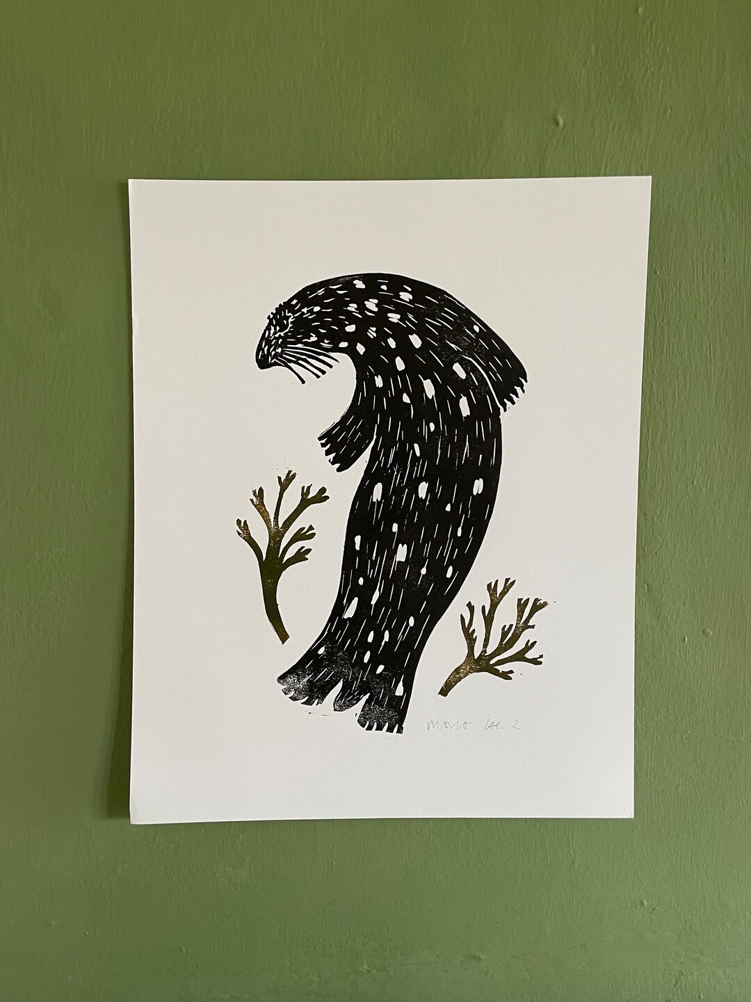 Morlo/seal Original Linocut Print Edition 2 - Etsy