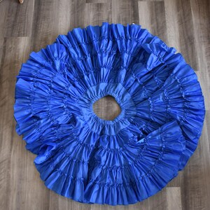 70s 80s FLUFFY Square Dance Double Layer Petticoat Underskirt Blue ...