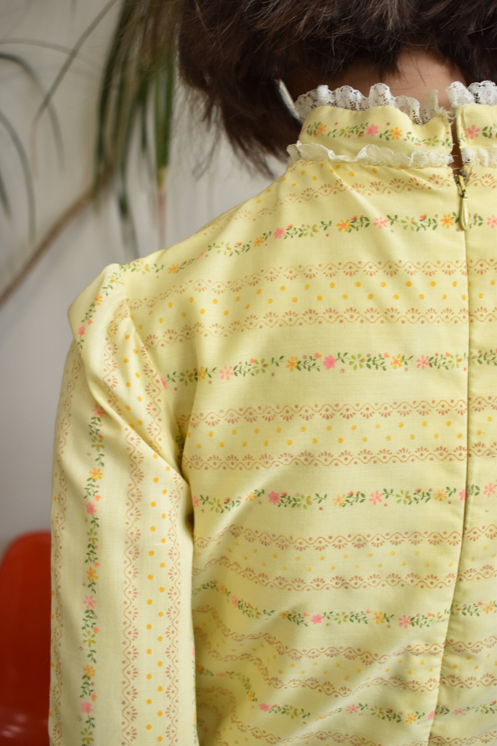 Vintage 1970s Calico Ruffle Cuff Drop Waist Tunic Blouse or Minidress ...
