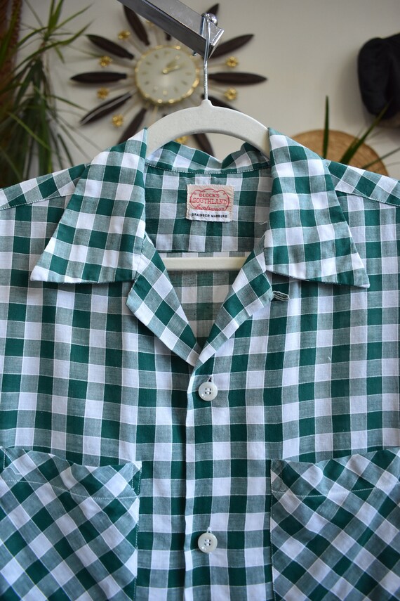 vintage check camp collar - Gem