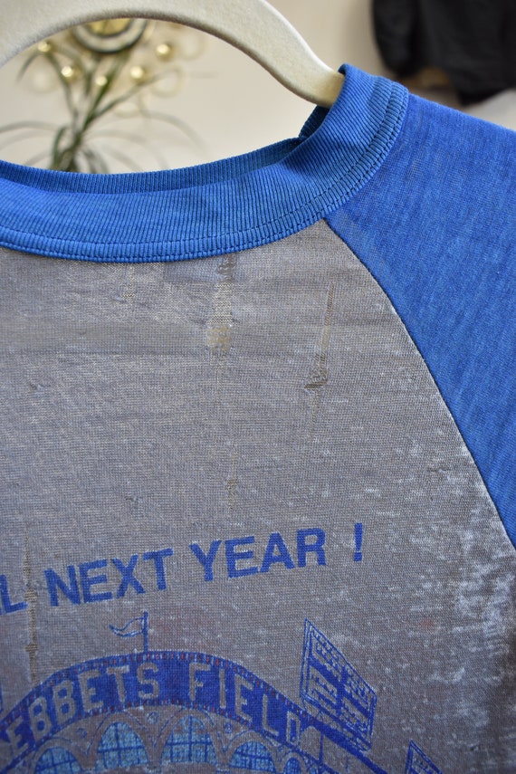 70s Shredded Threadbare Dodgers Ebbet's Field Basebal… - Gem