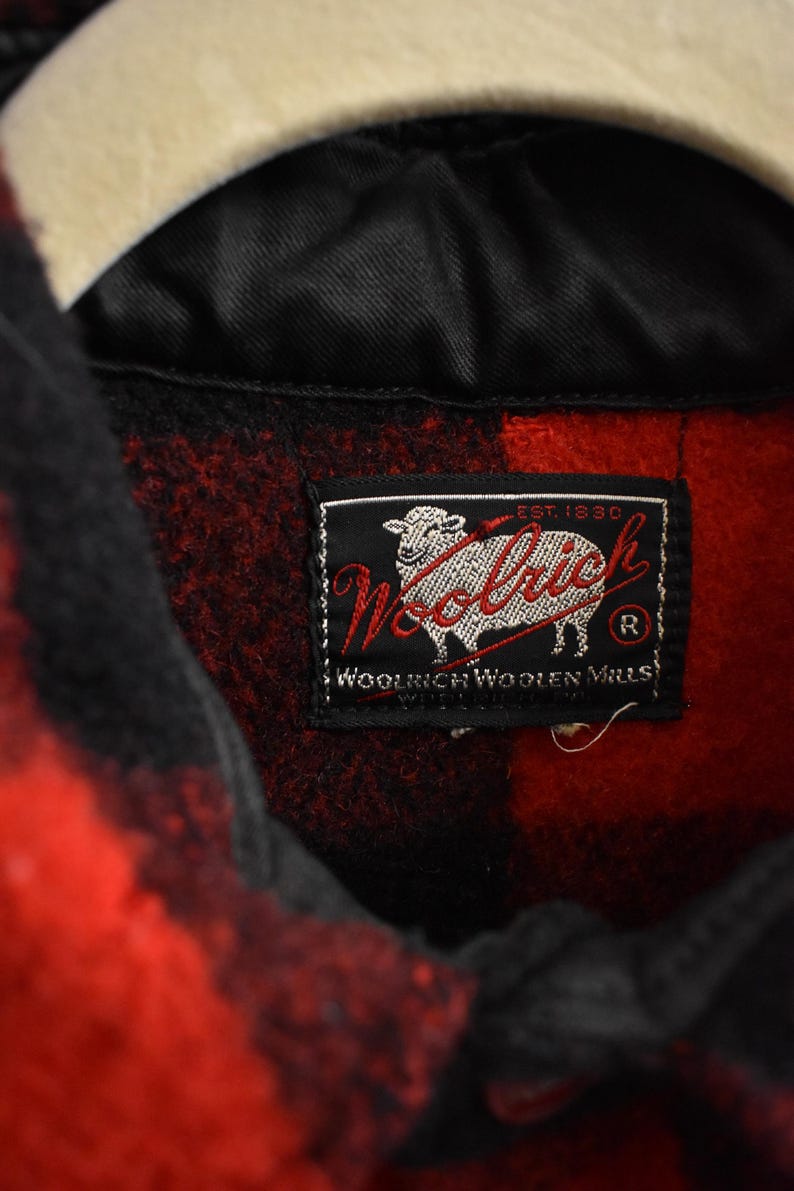 40s 50s Woolrich THICK Buffalo Plaid Check Wool Flannel Shacket L XL ...
