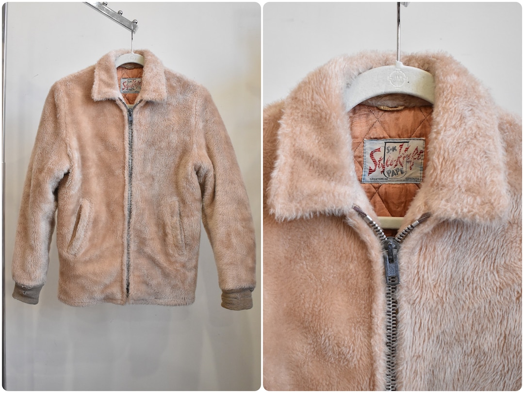 Vintage 60s Furry Shaggy Faux Fur Mod Bomber Jacket // Thrashed 1960s ...