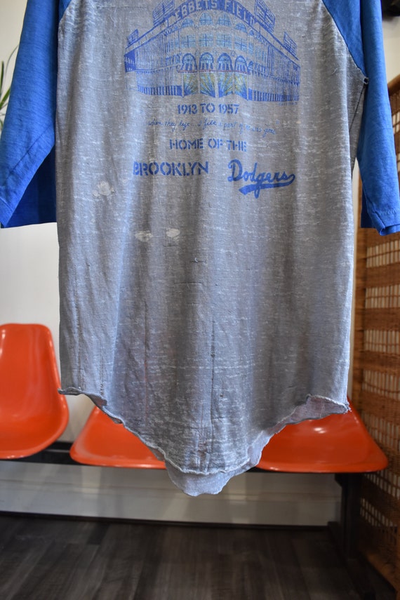 70s Shredded Threadbare Dodgers Ebbet's Field Basebal… - Gem