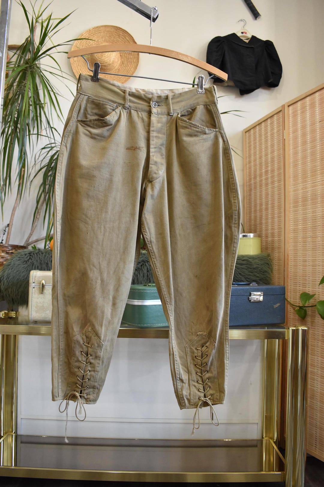 20s 30s Boy Scouts Breeches Button Fly // Lace up Cropped Riding Pants ...