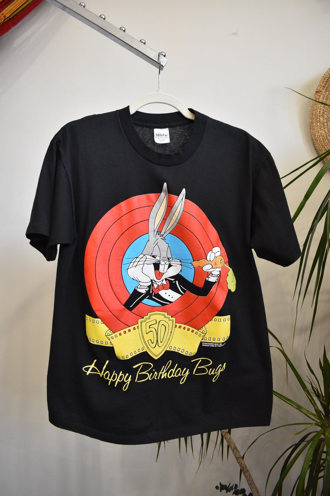 1980s Bug Bunny Graphic Single Stitch Tee Shirt Happy Birthday Gift ...