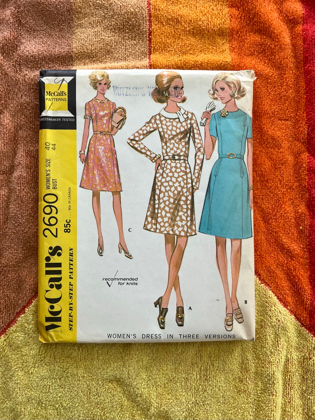 Vintage 70s Mccall's 2690 Sewing Pattern Size 40 UNCUT // Women's ...
