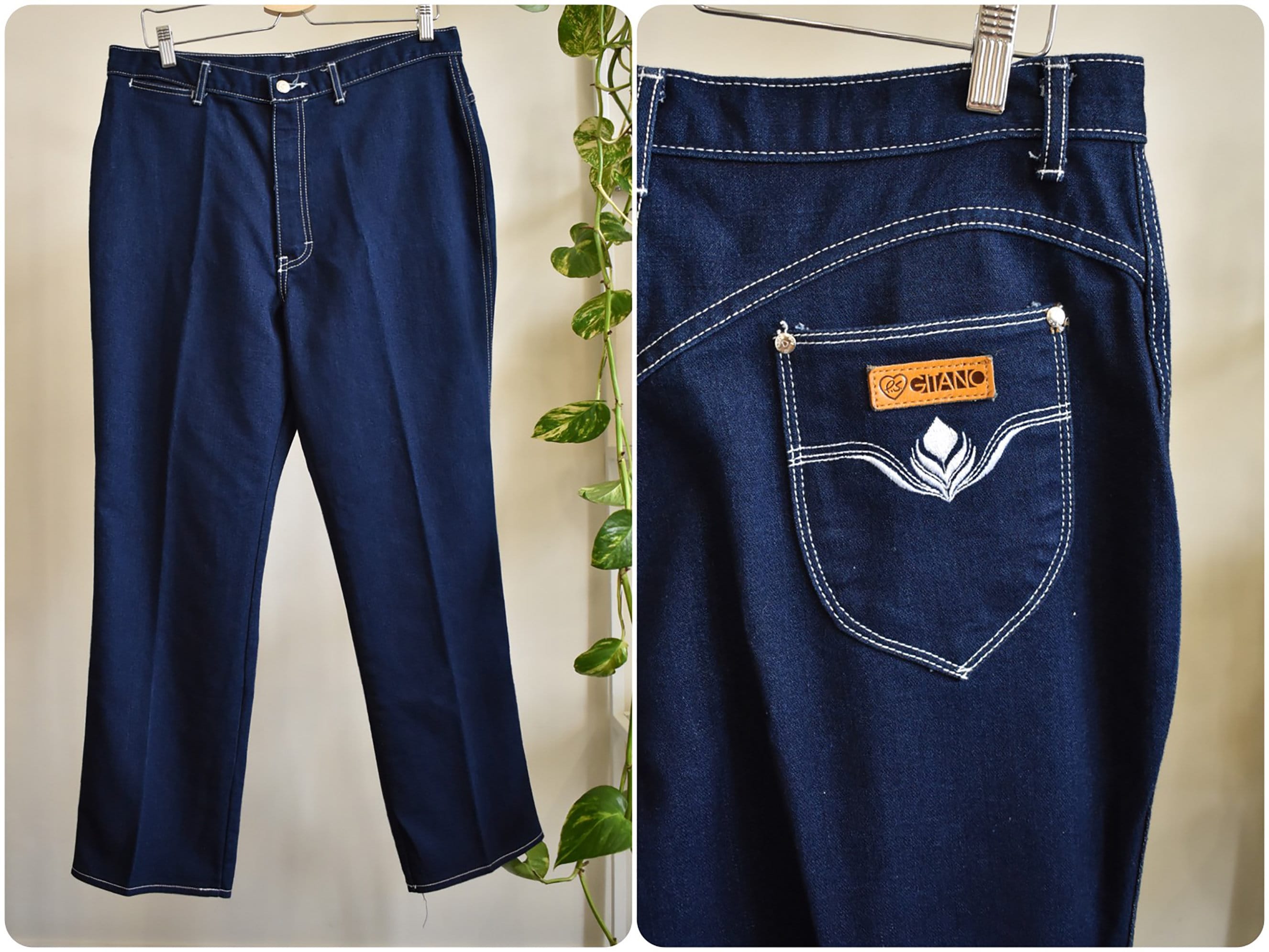 Vintage 1980s Gitano Western Jeans W Contrast Stitching and - Etsy