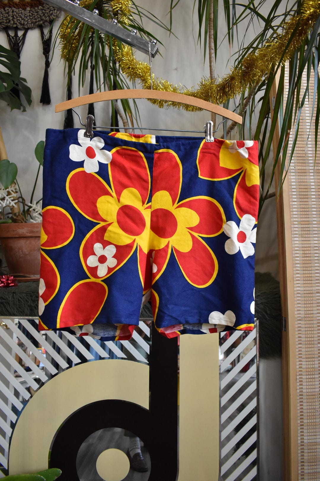 50s Mod Floral Barkcloth Square Cut Swim Surf Shorts // Beach Boys ...