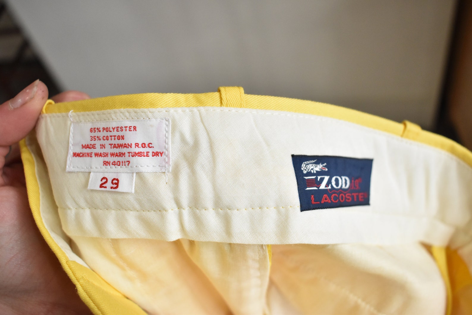 70s Lacoste Deadstock Lemon Yellow Bright Golf Pants // Straight Leg ...