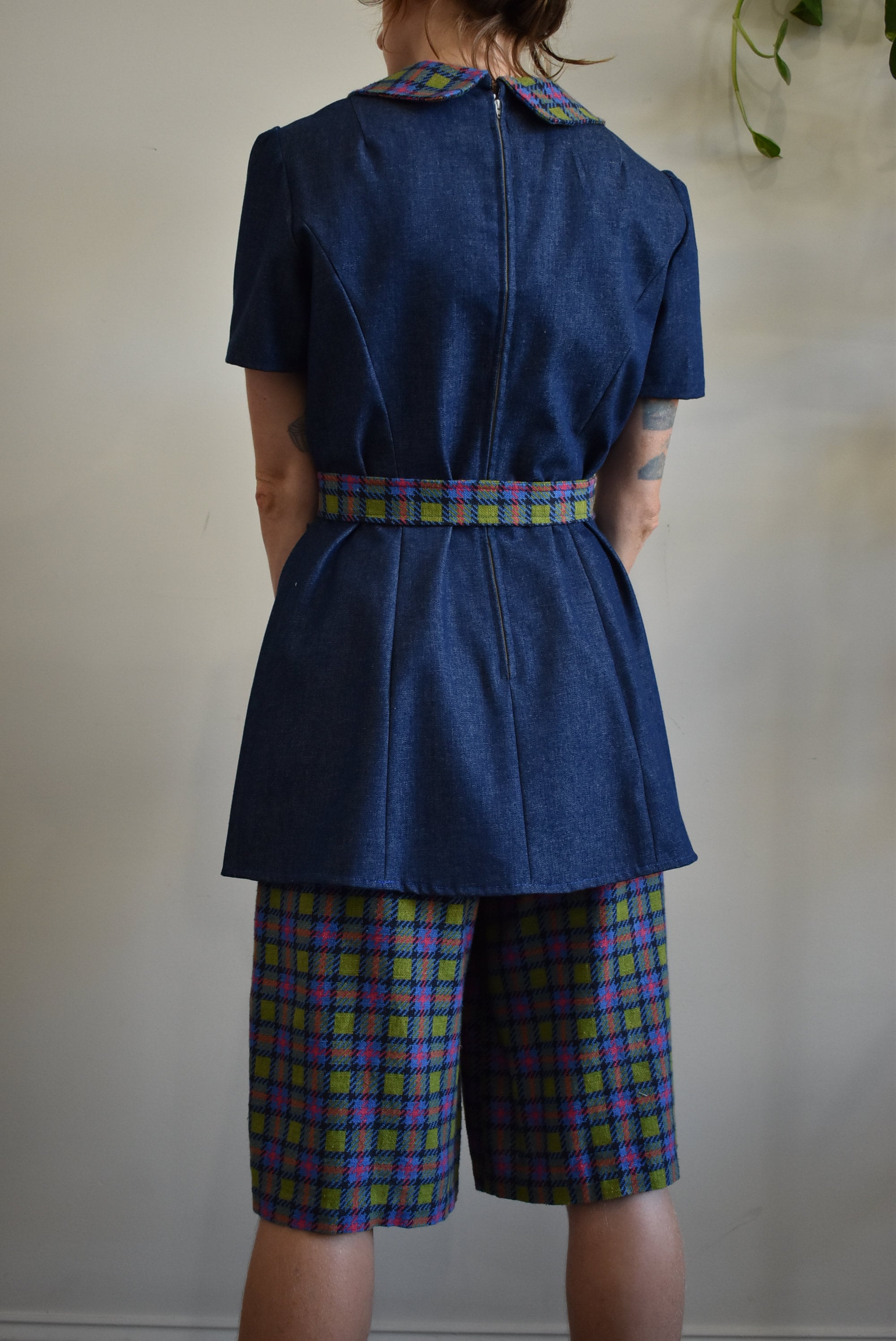 60s Peter Pan Collar Mod Tunic W Matching Wide Leg Culottes Slacks and ...