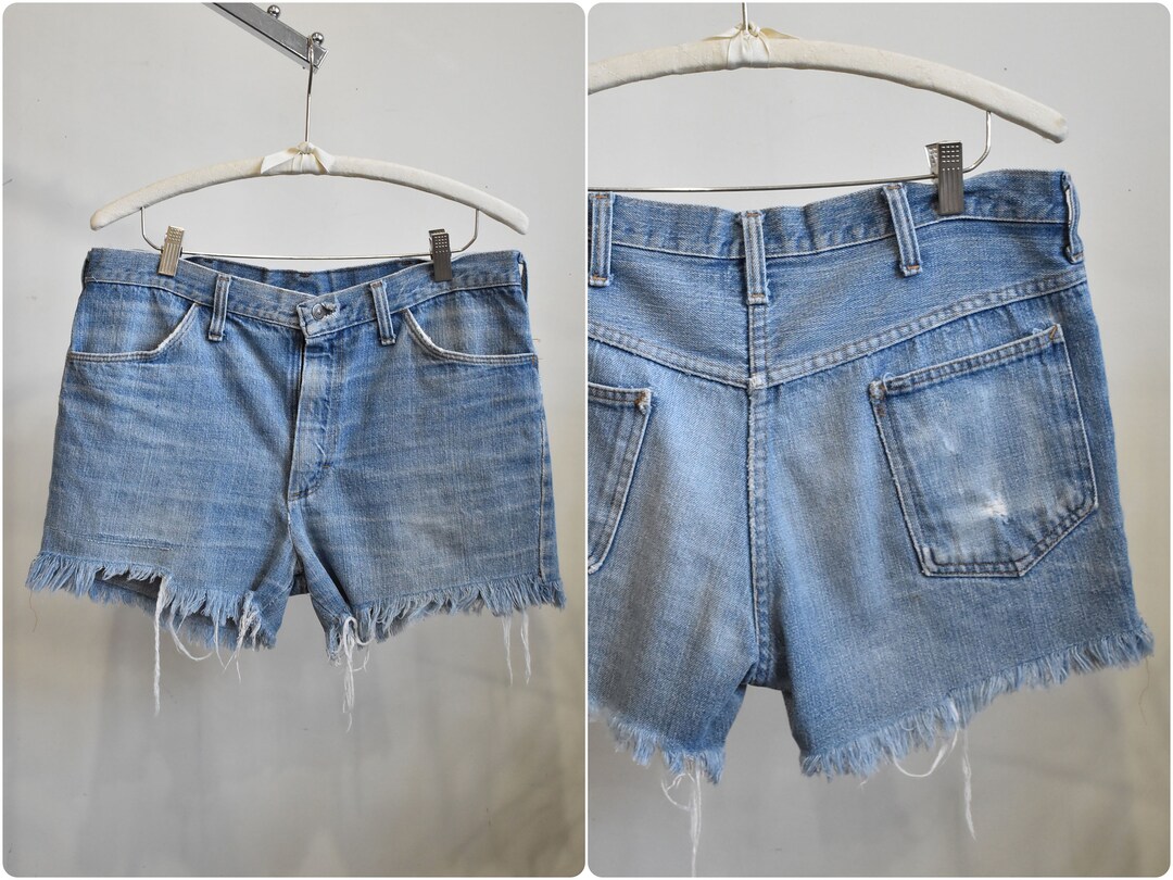 Vintage 60s 70s Thrashed Faded Worn Stained Baby Soft Jean Cutoff ...