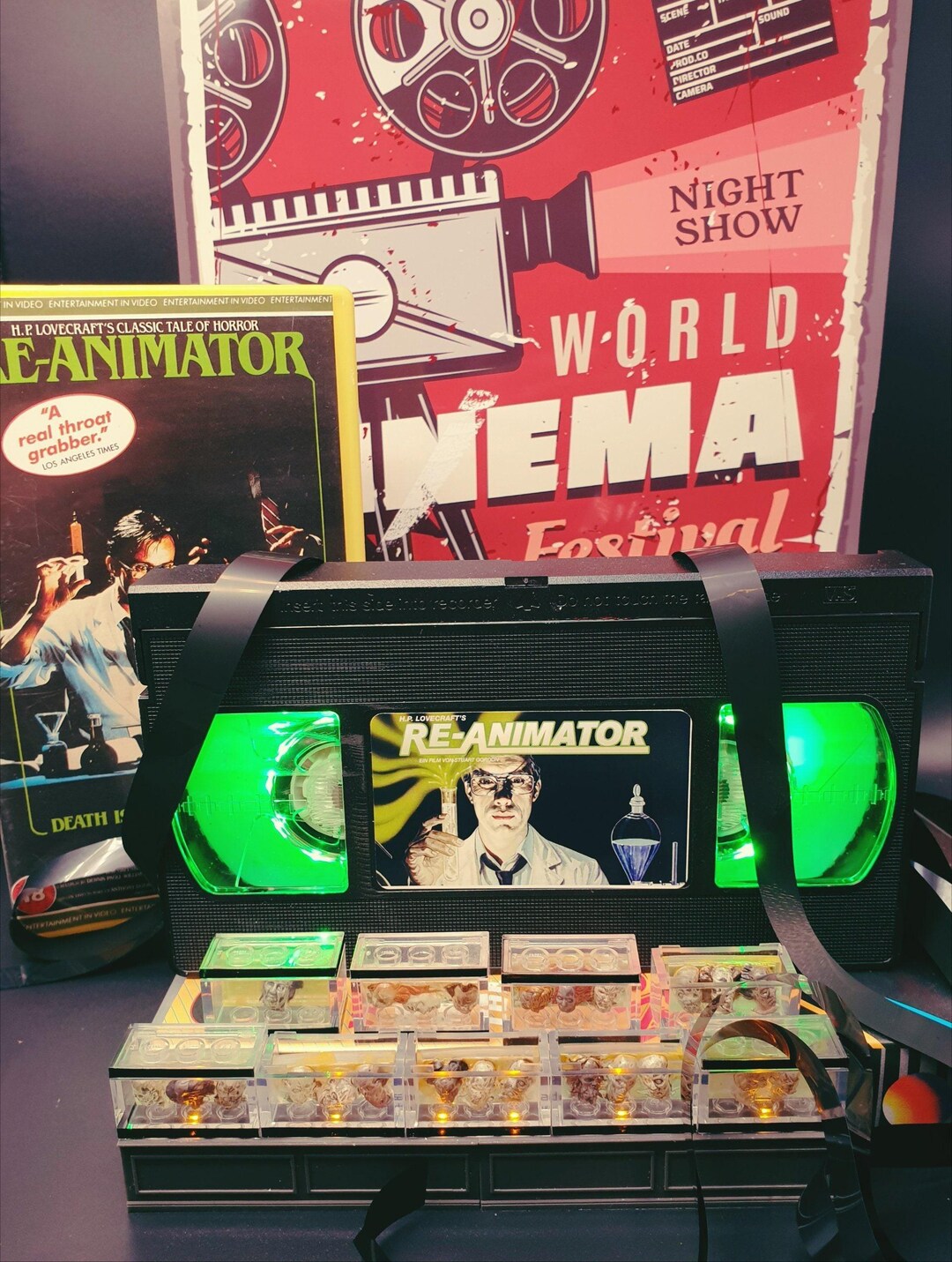 Re-animator VHS Lamp: Retro Horror Movie Decor, LED Light - Etsy UK