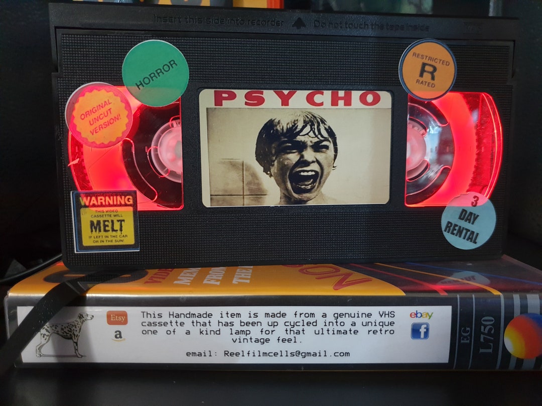 Retro VHS Lamp, Psycho ,top Quality Amazing Gift for Any Movie Fan,man ...