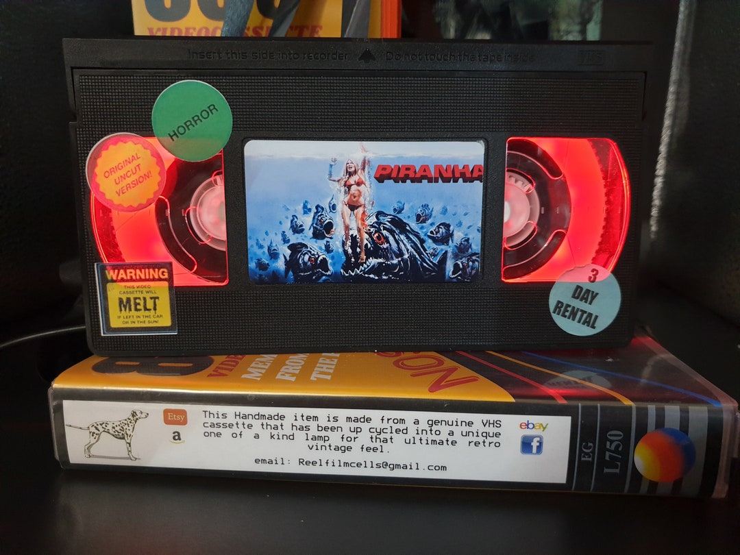 Retro VHS Lamp, Piranha Horror , Top Quality Amazing Gift for Any Movie ...