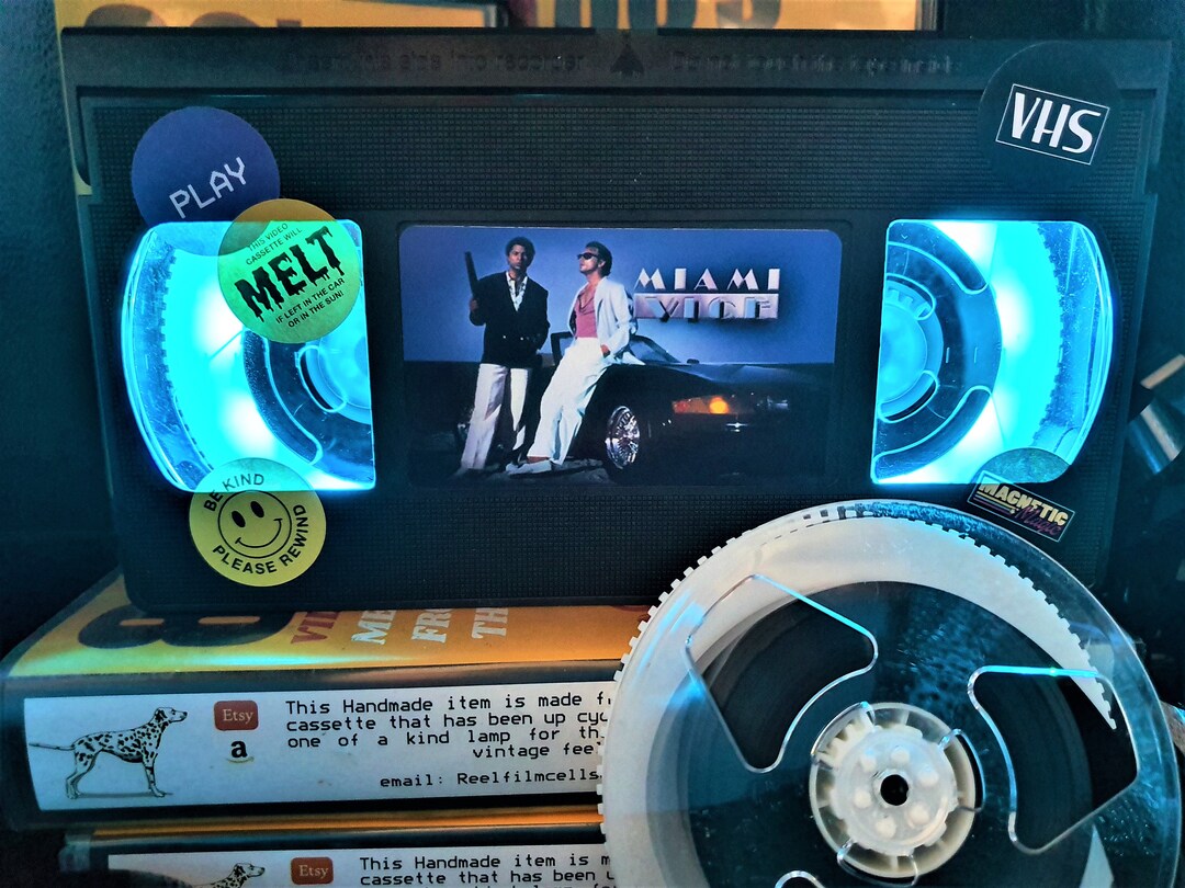 Miami Vice Classic Retro VHS Tape Night Light Table Lamp Stunning L@@K ...
