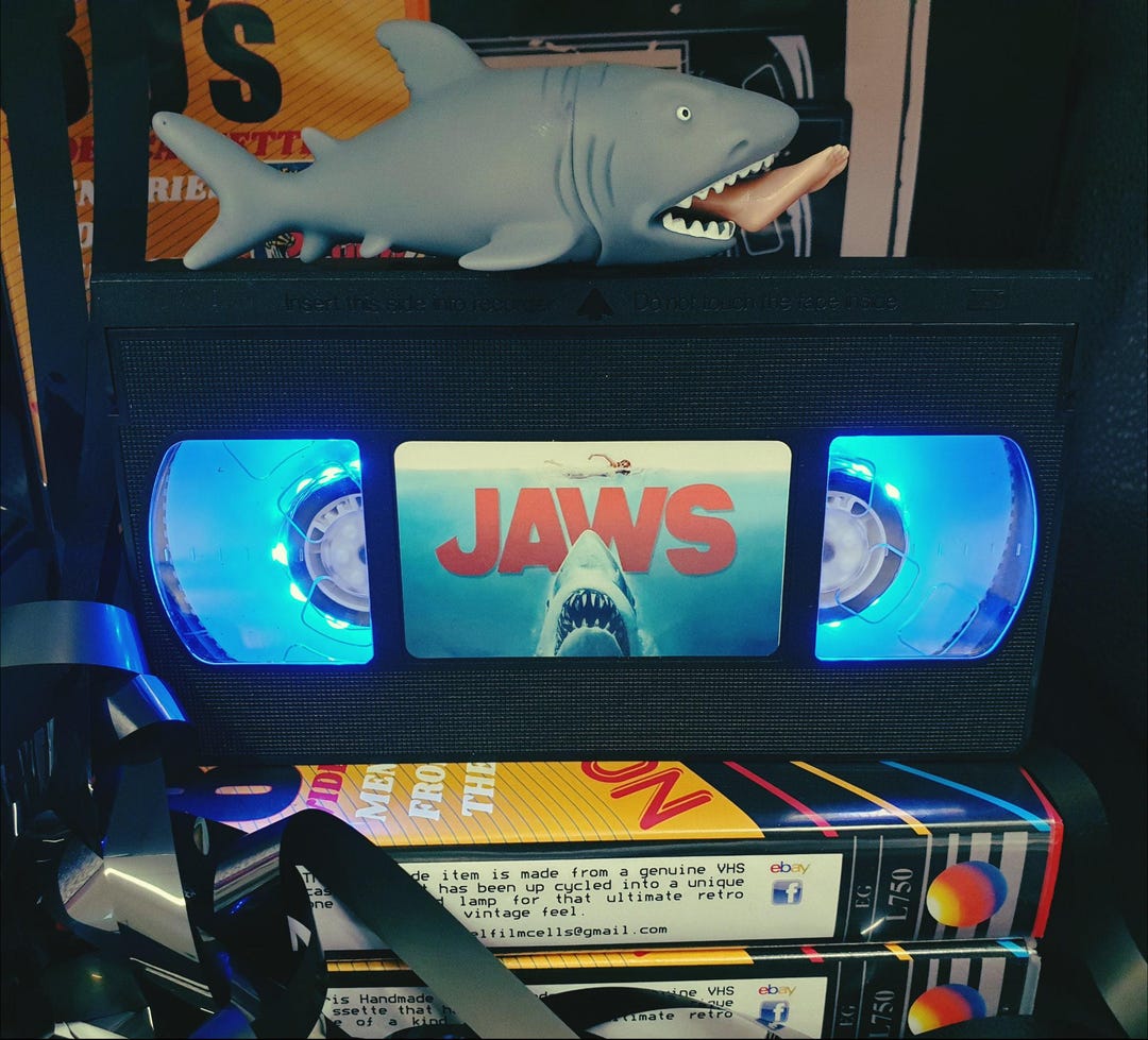 Jaws VHS Lamp: Upcycled Retro Movie Decor - Etsy New Zealand