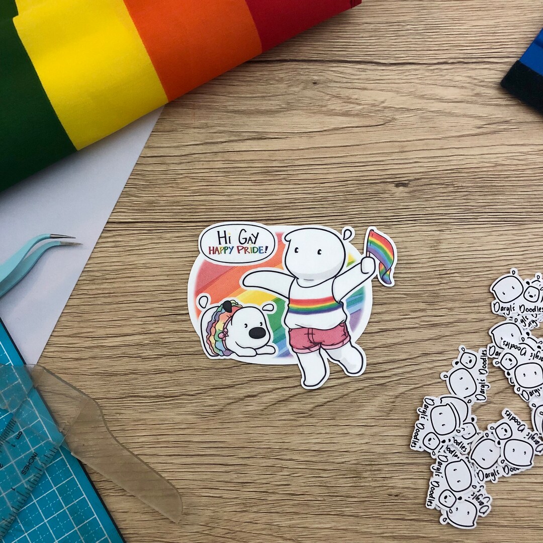 Hi Gay, Happy Pride Sticker - Etsy