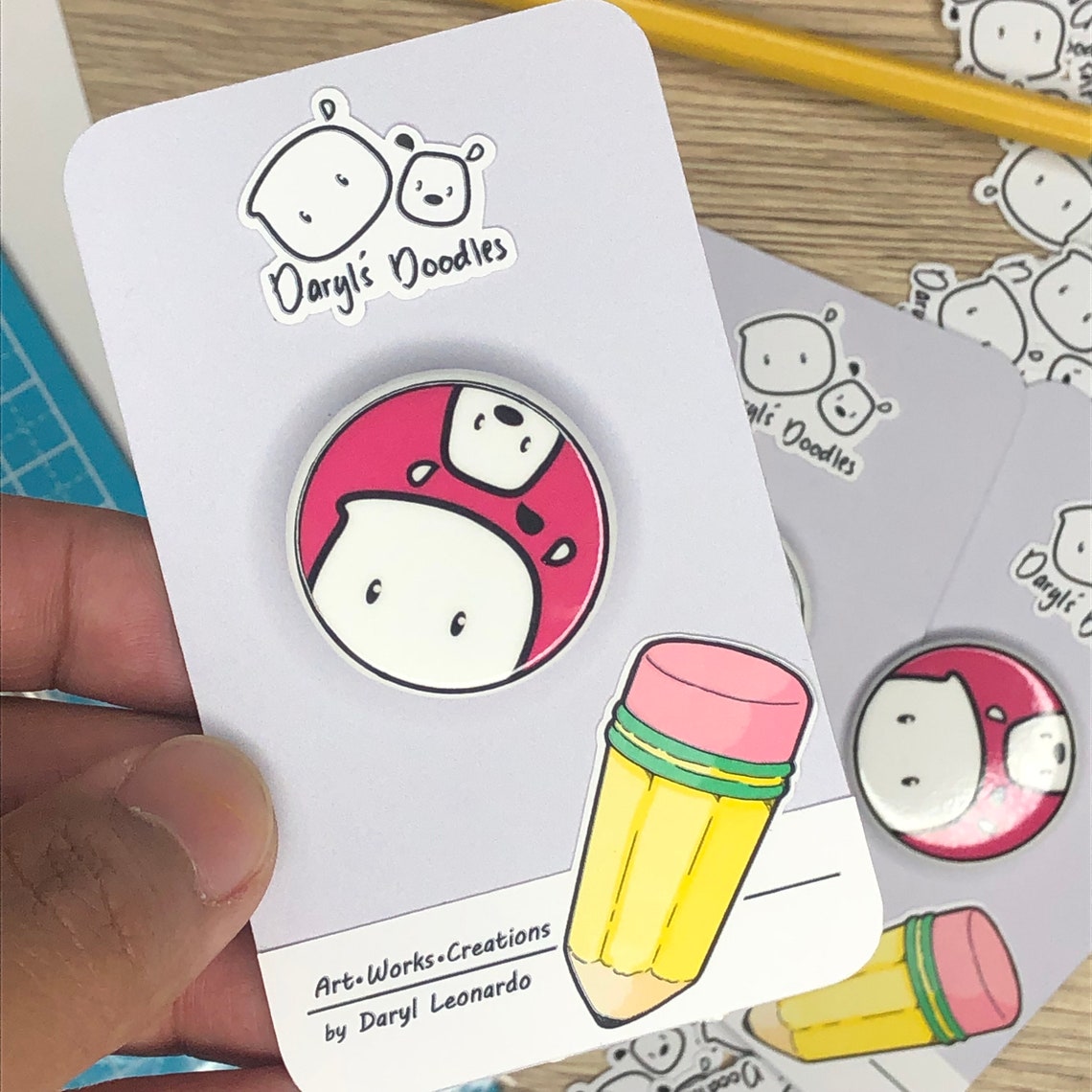 Doodle Boy & Scribble Button - Etsy