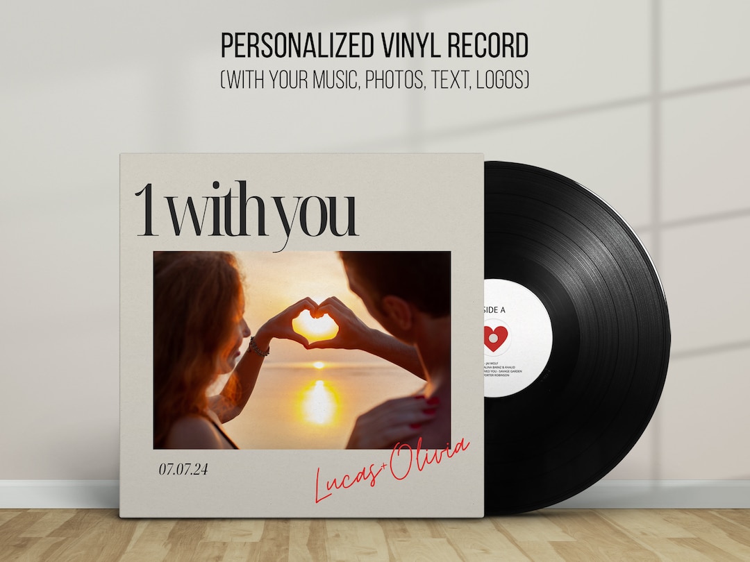 Custom 12-inch Vinyl Record: Personalized Mixtape With Cover and Labels ...