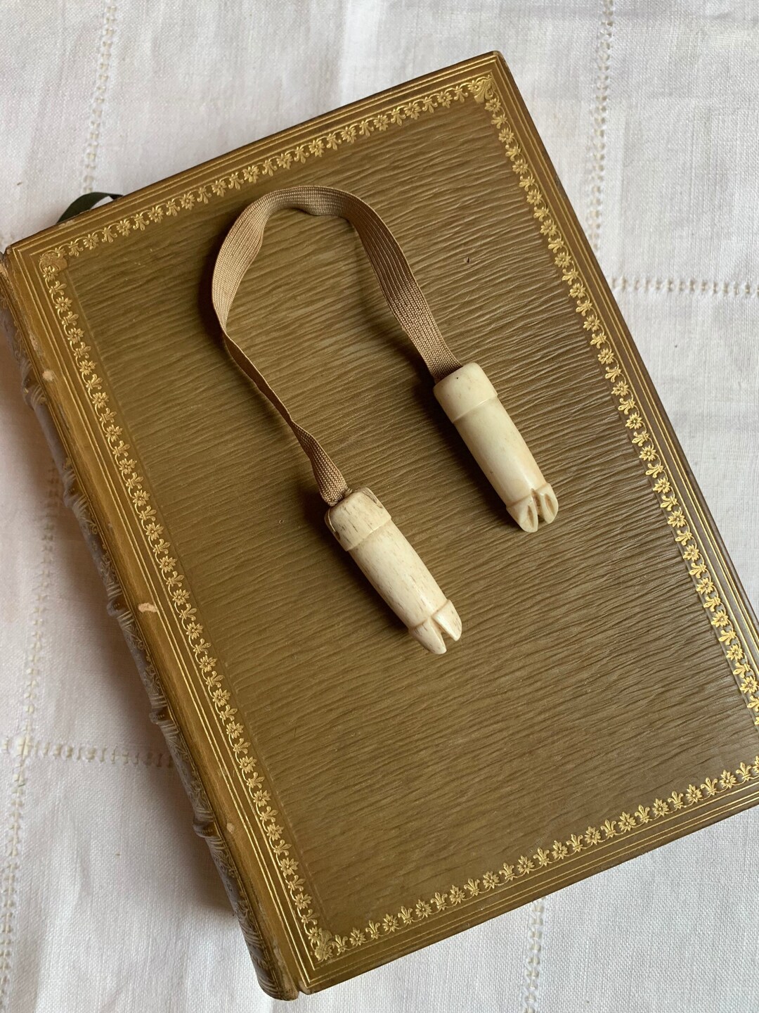 Antique Victorian Bone Knitting Needle Guards Made in the Shape of Pig ...