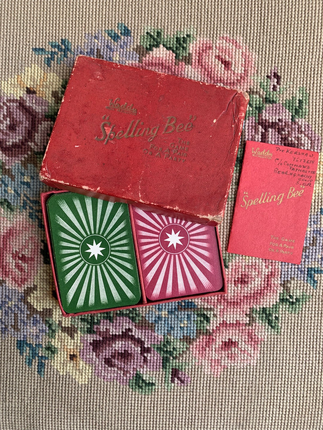 Vintage Spelling Bee Card Game by Waddy Productions | Complete Double ...