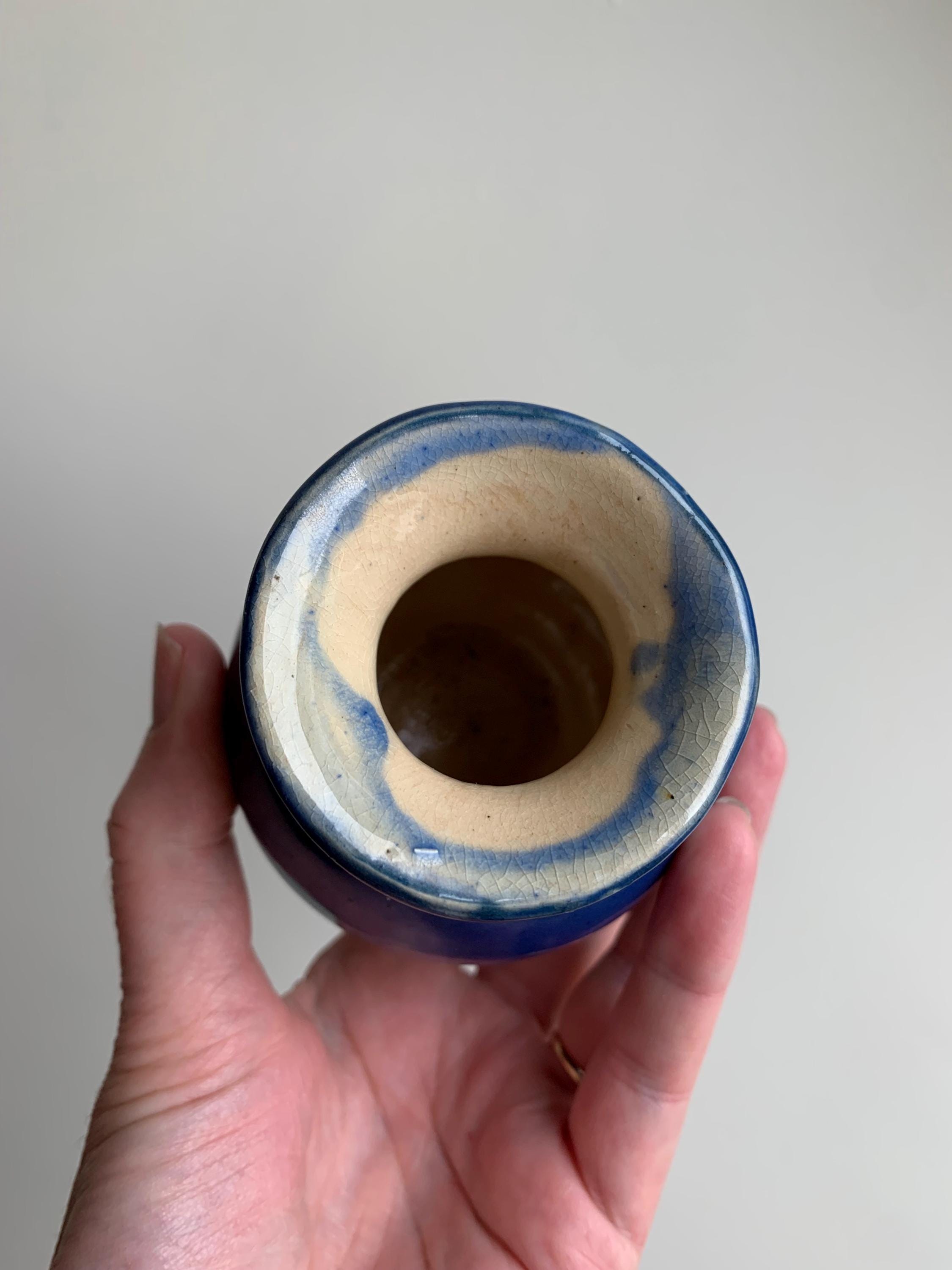 Small Baron Barnstaple Pottery Vase With Blue and Green Glaze, 3.5 ...