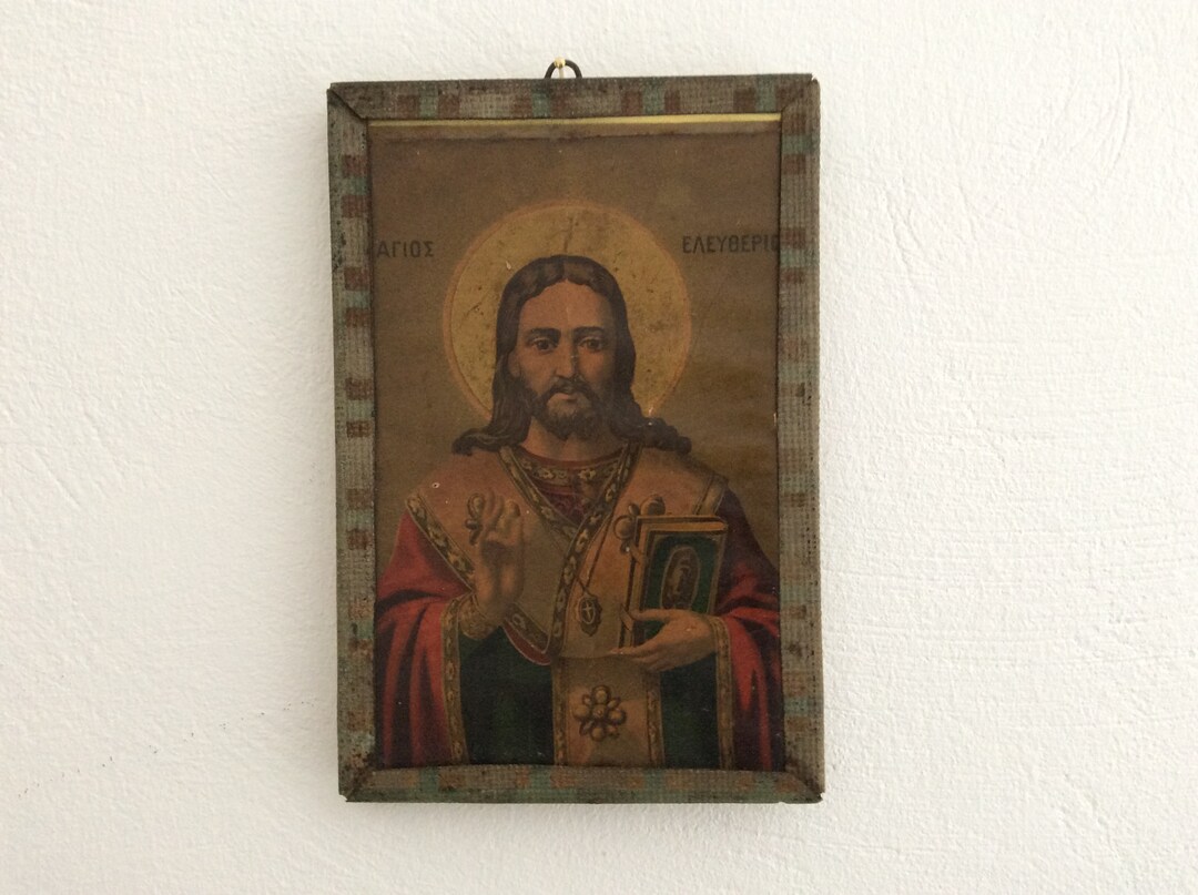 Very Old Icon of Saint Eleftherios Antique Christian Icon - Etsy