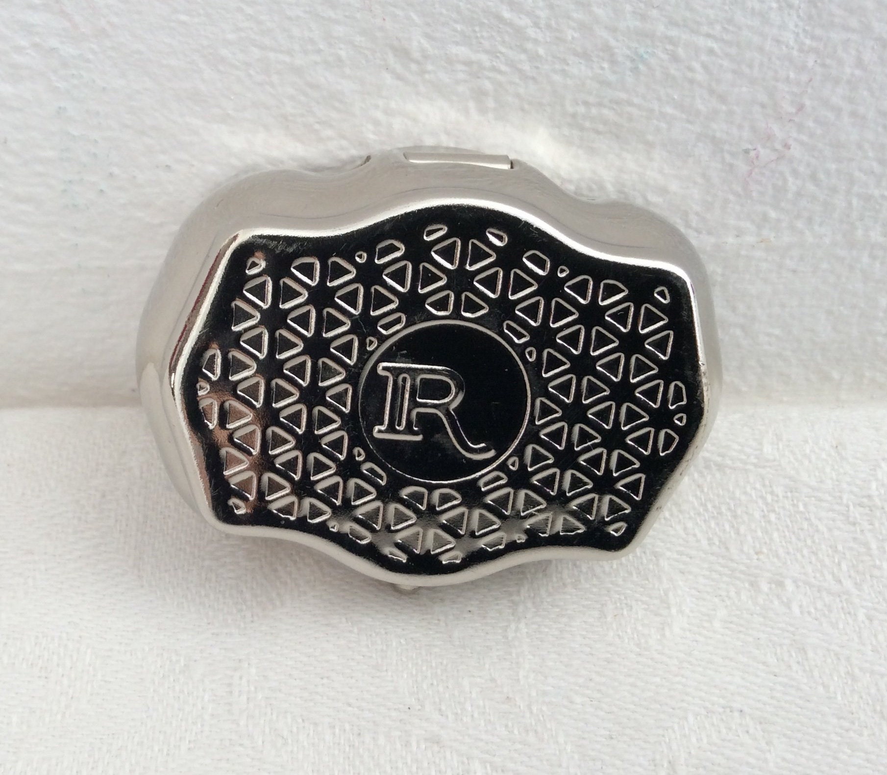 Vintage Christmas Pill Box, Santa Claus Pill Box, Metallic Pill Box ...