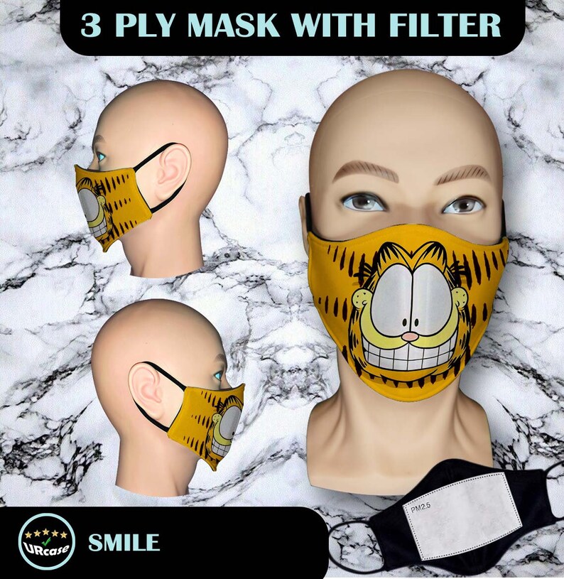 Face Mask Garfield Family Odie Design Inspired Face Covering | Etsy