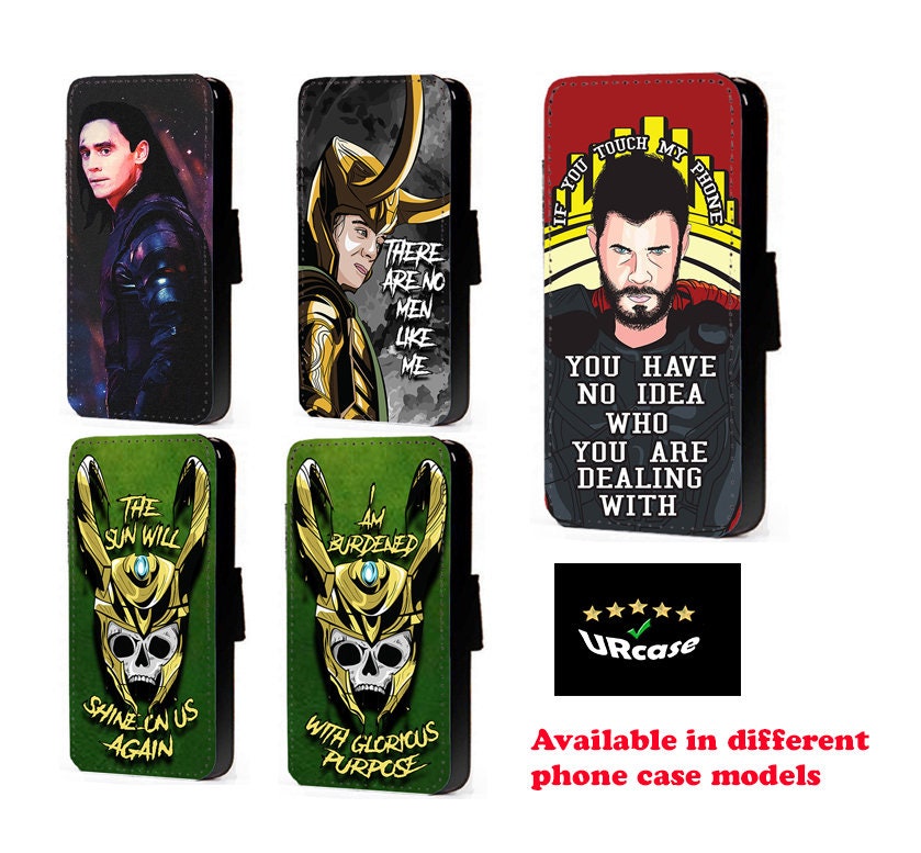 Loki Thor Inspired phone case faux leather flip case card | Etsy