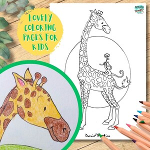Giraffe Coloring Page for Kids, Animal Coloring Page, Giraffe Birthday ...