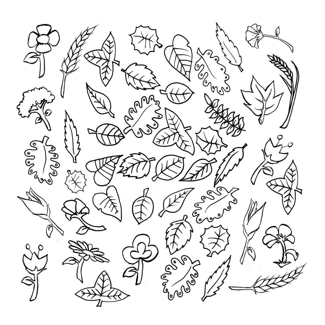 8 COLORING PAGES of Animals and Little Things Set 1 Hand | Etsy