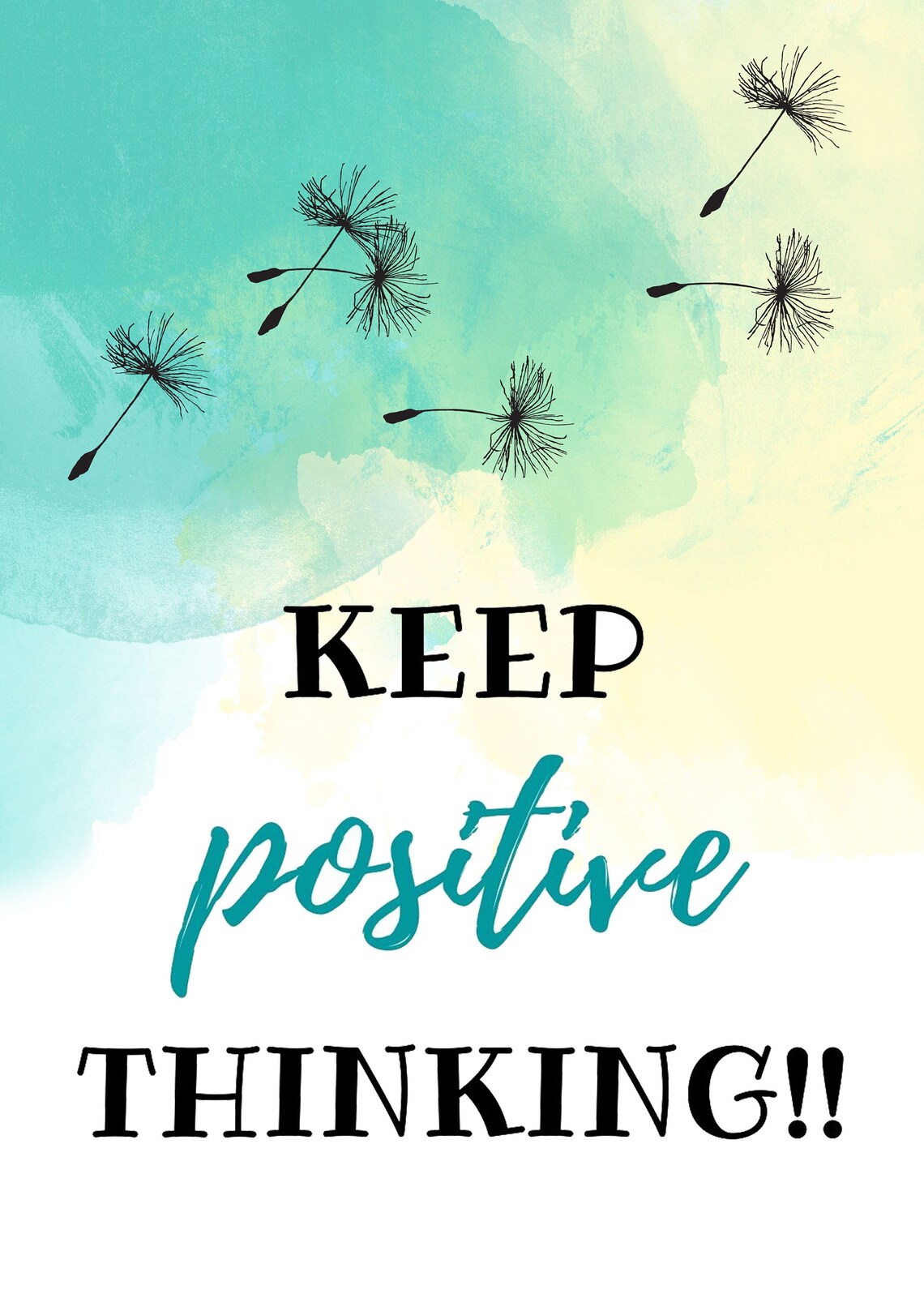 KEEP POSITIVE THINKING Poster Positive Quotes Print | Etsy