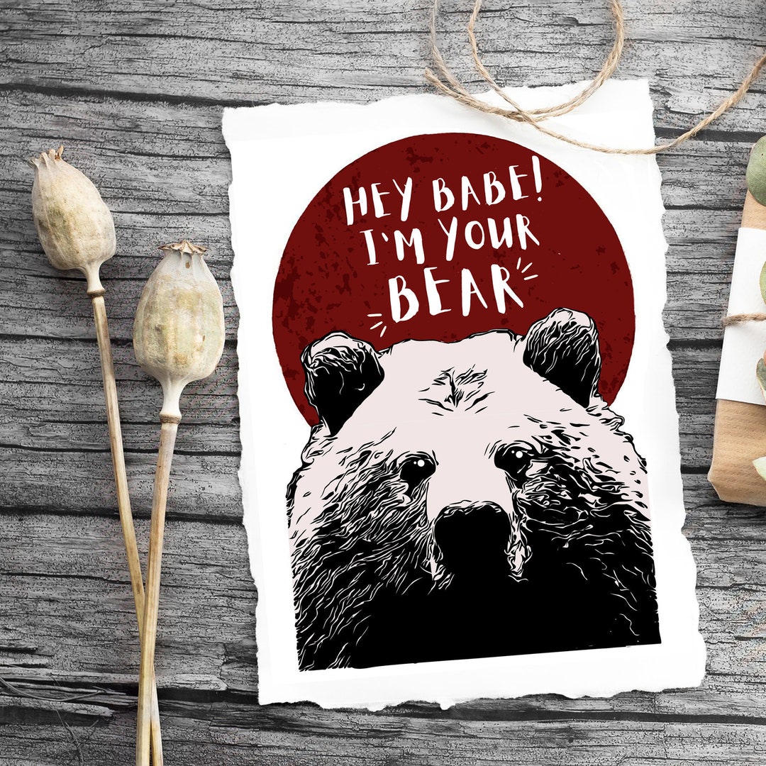 Bear in Love Printable Illustration for Scrapbooking and Paper Crafts ...