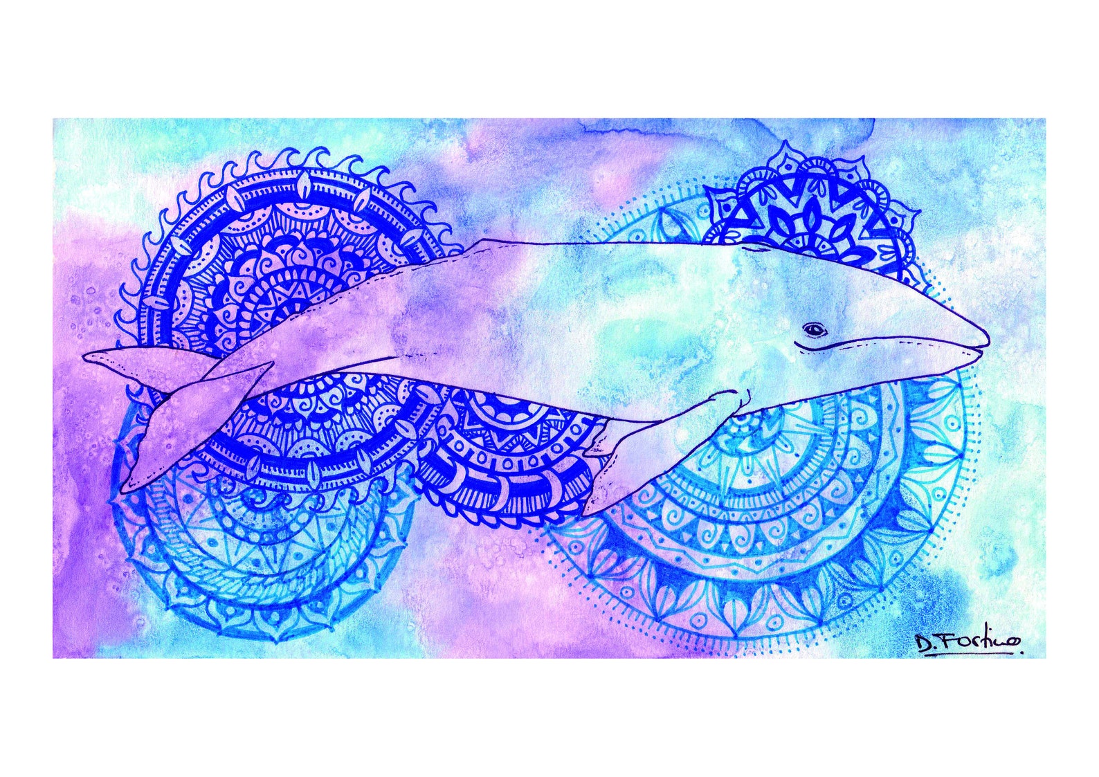 Mandala Ballena Poster Mandala Ballena Decoracion Ballena | Etsy